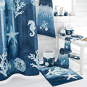 Avanti Linens - Bathroom Set, 4-Piece Countertop Accessories, Ocean Inspired Resin Bathroom Decor (Batik Coastal Collection)