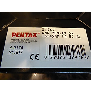 Pentax 16-45mm f/4.0 SMC PDA ED AL Zoom Lens for Pentax and Samsung Digital SLR Cameras