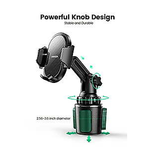 UGREEN Cup Car Phone Holder One-Button Release Cell Phone Mount Automobile Universal Adjustable Compatible for iPhone 13 12 Pro Max XR 8 7 and Android Smartphones