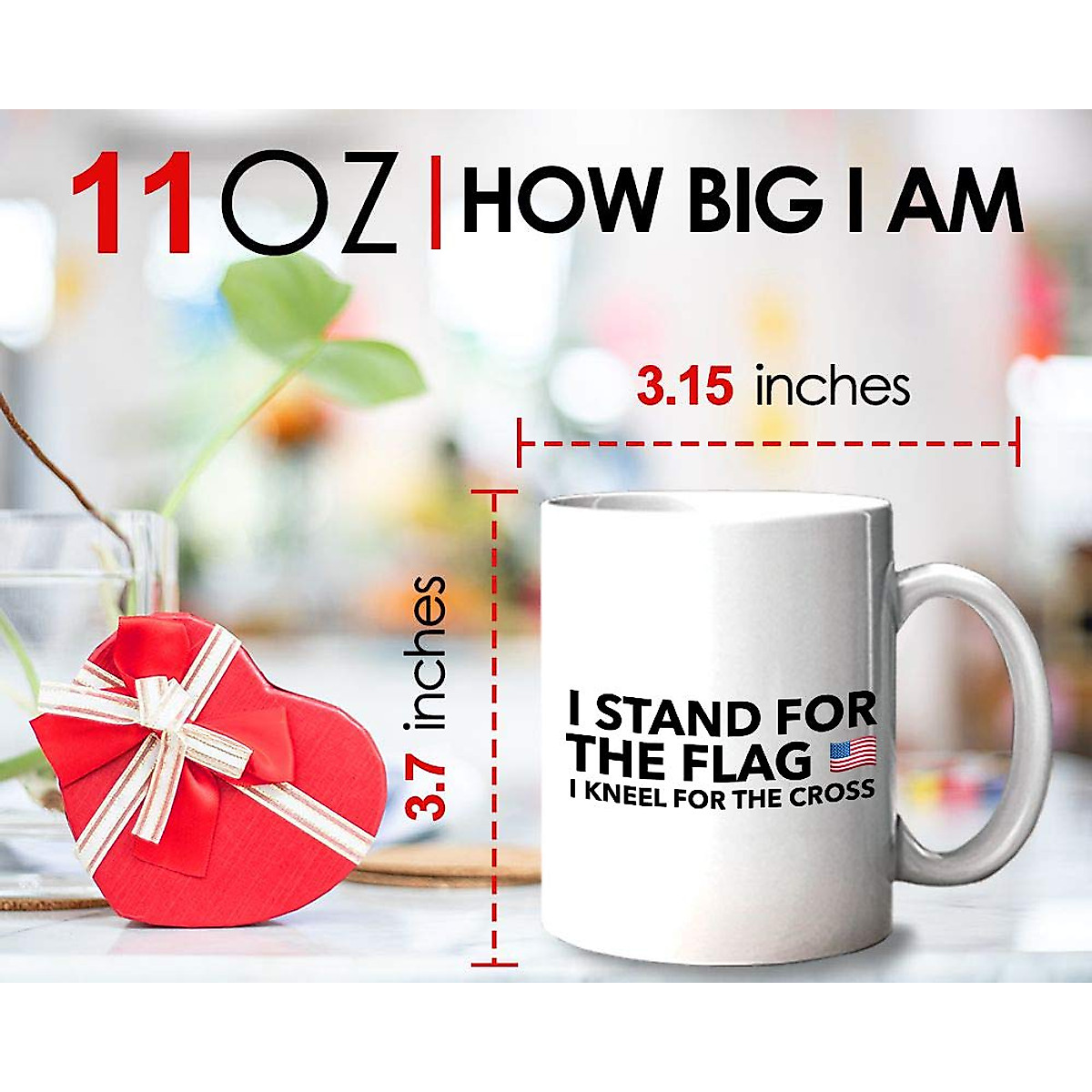 Army Coffee Mug - I Stand For The Flag I Kneel - US Army Sweatshirt Military Soldier Air Force Boot Camp Combat War Veteran Navy Marine Corps 11 Oz