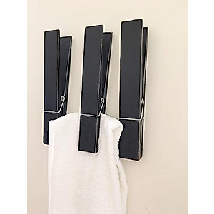 Set of 3 Extra Large Clothespins, Rustic Giant 12 Inch Clothespin, Variety of Colors, Jumbo Clothespin