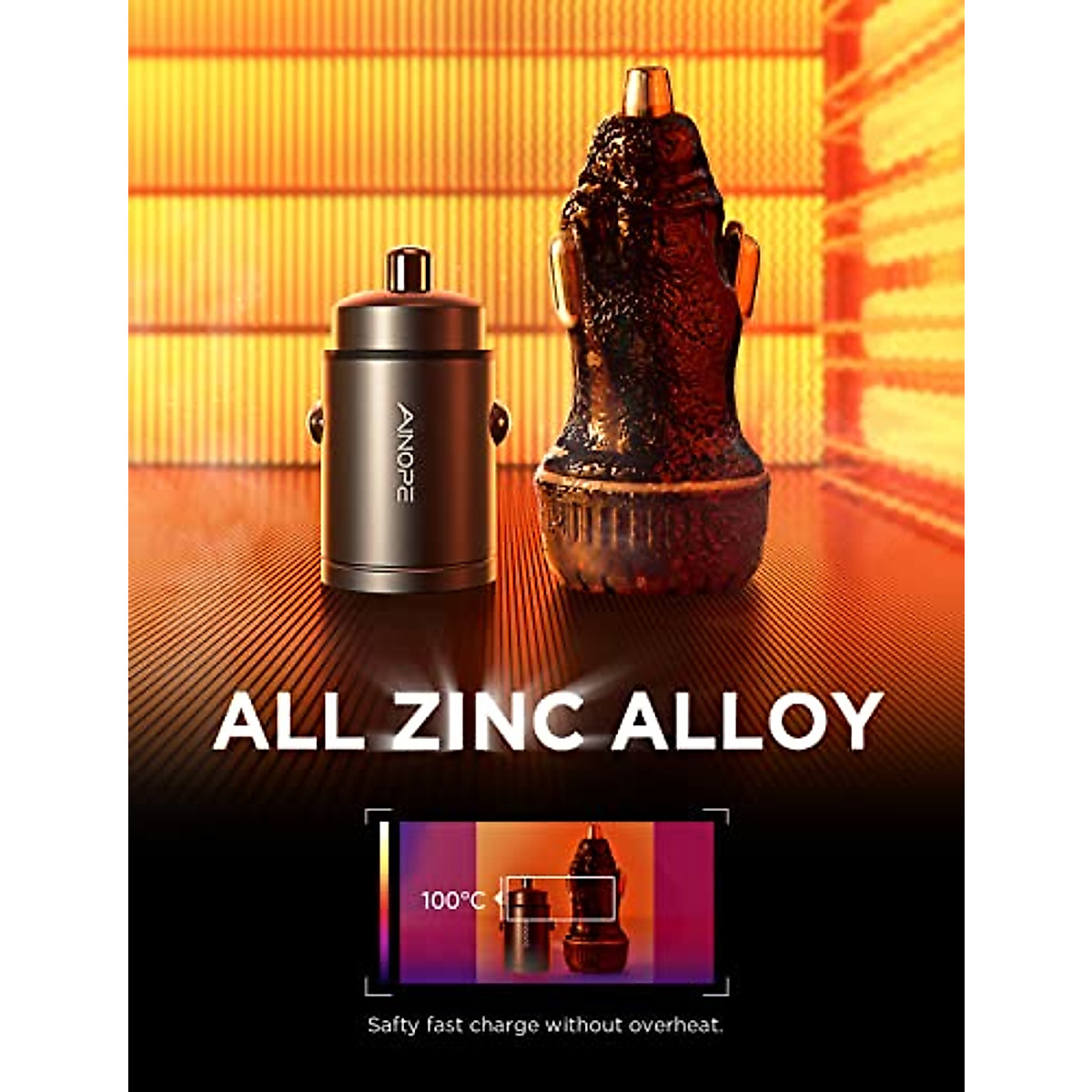 USB C Car Charger Adapter, AINOPE 72W USB C Car Faster Charger with Mini and All-Metal Body, PD 36W & QC 36W Type C Car Charger Compatible with Magsafe Car Mount, iPhone 14/13/12, iPad Pro, PPS 25W