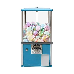 Vending Machine, 20.87Inch Height Candy Gumball Machine with Load Capacity Gumball Bank, Metal Candy Vending Machine for 1.77-1.97Inch Gadget,Portable Candy Dispenser Machine for Retail Shop (Blue)