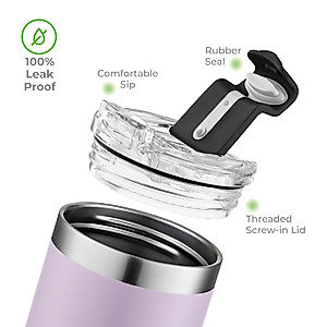 SIPX™ Triple-Insulated Tumblers - 18 Oz. Slim Modern Tumbler With Lid, insulated Cup Keeps Hot For 12 Hours, Stainless Steel Tumbler Made Of Sustainable Material, Coffee Travel Mug (Purple)