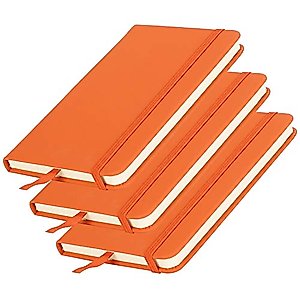Notebook, Notepad No Fluorescent Agent with Ribbon Bookmarks for Writing for Diary for Gratitude Diary for Office Notes(Orange)