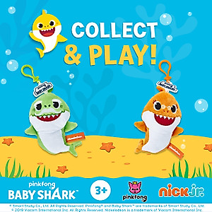 Baby Shark Coin Purse Set – Set of 3 Baby Shark Plush Toys, Including Baby, Grandma, & Grandpa Shark – Washable Polyester with Zipper – Party Favors and Gifts by PMI, 6.2 in., 3 Pack, Ages 2+