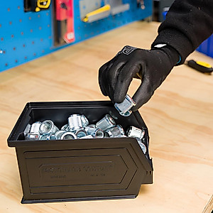 Storage Compat 2PLZ Plastic Storage Bin, Wall Mount Storage, Hanging and Stacking Containers, Freestanding (9-Inch x 6-Inch x 5-Inch) Yellow, 12-Pack