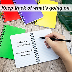 Fantasyon Top Bound Memo Books 4" x 6" Pocket Notebook Spiral Memo Pads For Home, Office, College, School, Lined College Ruled Paper, 75 Sheets Per Notebook (10 Pack) (A6)