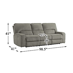 Homelegance Borneo 98" Double Reclining Sofa (Power), Mocha