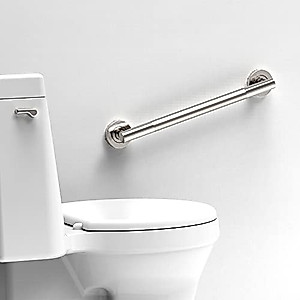 AmeriLuck 18 inches Designer Bath Safety Grab Bar with Anti-Slip Peened Grip, ADA Compliant 500lbs Loading Capacity, Brushed Nickel