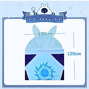 Xingqiu Cryo Abyss Mage Throw Blanket Genshin Impact Wearable Blankets and Game Monster Plush Doll, 95cm×155cm