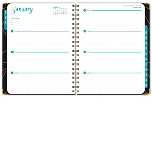 HARDCOVER 2023 Planner: (November 2022 Through December 2023) 8.5"x11" Daily Weekly Monthly Planner Yearly Agenda. Bookmark, Pocket Folder and Sticky Note Set (Black Gold Triangles)