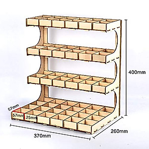 Tongina Wooden Storage Rack Stand Holder for Acrylic Paint Hobby Brush - 4-Layer 60-Grid