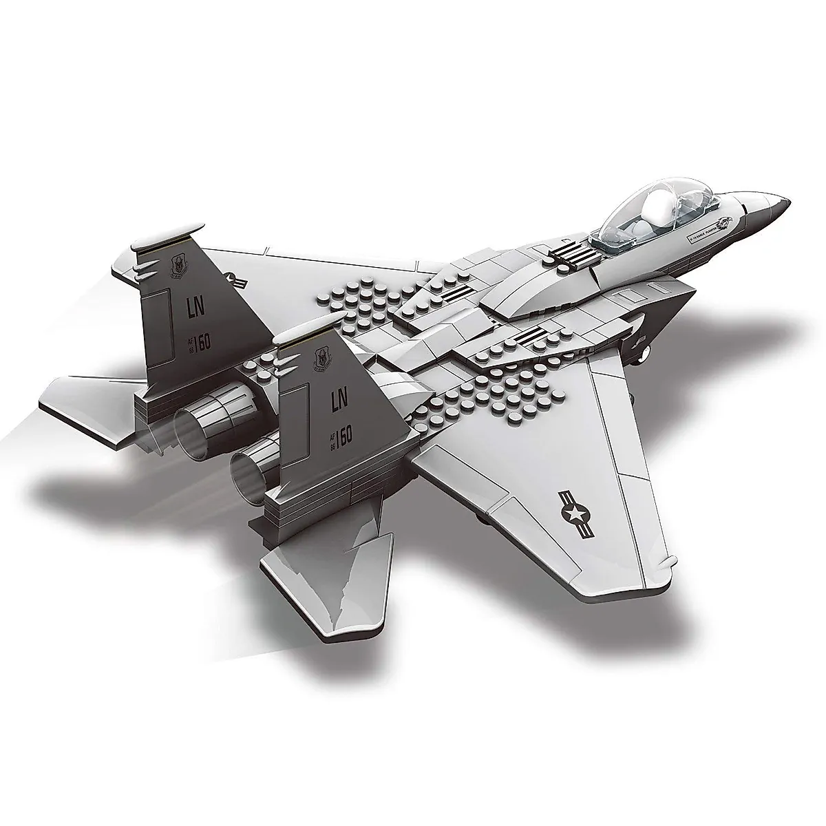 Top Race Interlocking Building F15 Fighter Jet Airplane Model Toy Kit Blocks Set | 15 x 11.81 x 3.19 inches | Ideal for Ages 3 and Up | Create Your Own Fighter Jet with This Exciting Building Set