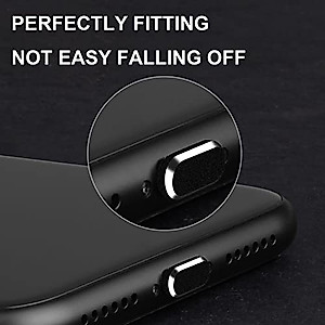 Gavemi iPhone Dust Plug Compatible with iPhone and AirPods, Lightning Port Plug Protector Charging Port Anti Dust Cover Includes Speaker Cover (Black)