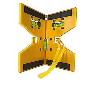 Swanson Tool Co PL001M Magnetic Composite Post Level, Yellow, Includes Elastic Loop for Hands-Free Work and 3 Vials for Easy Plumb and Level Reads