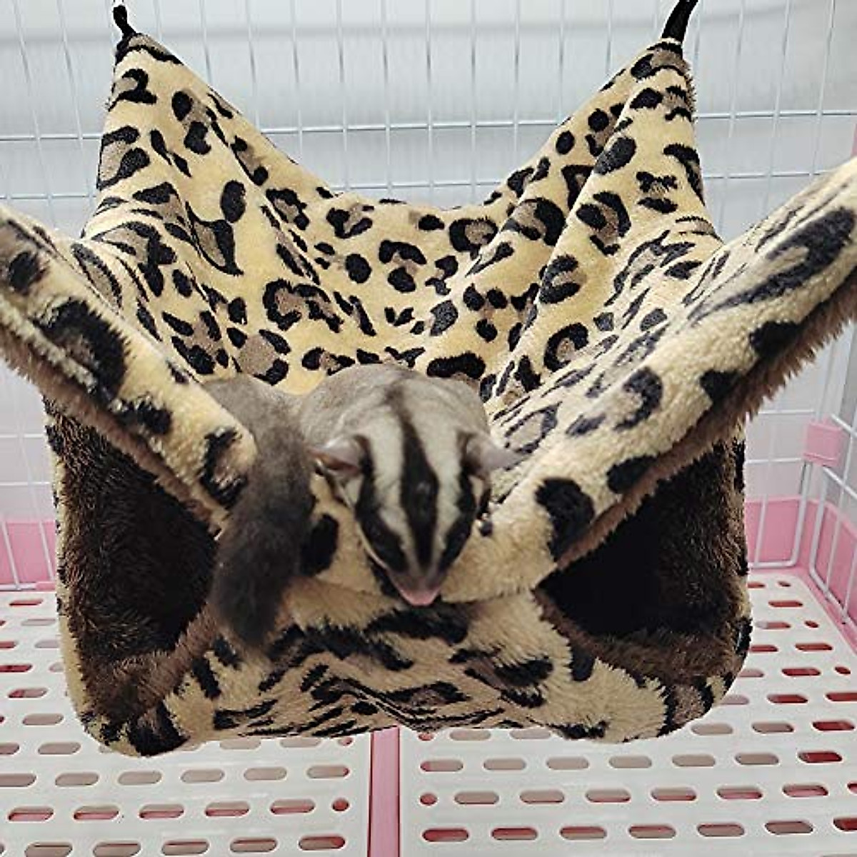 ELEpure Small Animals Hammock Guinea Pig Sugar Glider Bedding Nest Plush Hanging Bed Hideout for Ferret Chinchilla Squirrel Rat Hedgehog Gerbils Warm Playing