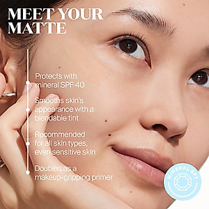 Supergoop! Mineral Mattescreen (SPF 40) - 15 mL - 100% Mineral, Oil-Free Broad Spectrum Sunscreen - Smooths Skin’s Appearance, Minimizes Pores & Controls Shine - Water & Sweat Resistant
