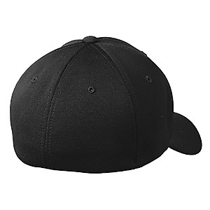Koloa Surf Company - Men's Classic Wave Flexfit Cool & Dry Poly Block Mesh Cap (Large-X-Large-Black/White Embroidered Logo)