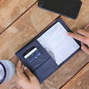 Mauzari Leather Passport Holder for Men and Women — Travel Wallet with Floral and Paisley Designs