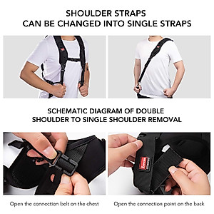 ztowoto Camera Strap Double Shoulder Camera Strap Harness Quick Release Adjustable Dual Camera Tether Strap with Safety Tether and Lens Cleaning Cloth for DSLR SLR Camera