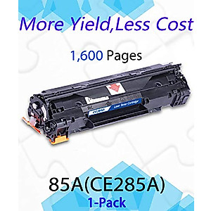 (1x Black) Compatible 85A CE285A Toner Cartridge 85A Used for HP P1100 P1102W Pro M1132 M1210 M1212nf M1214nfh M1217nfw M1219nf, by EasyPrint
