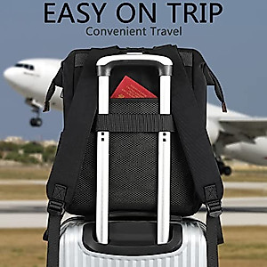 FALANKO Laptop Backpack For Women, Work Doctor Teacher Nurse Wide Open College school student 15.6 Inch Laptops Bookbag Purse with USB Charging Port, Travel RFID Computer Bag for Men Women Girls