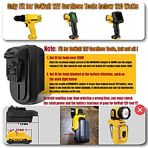 for DeWalt 20V Battery Adapter to 12V, Convert for DeWalt 20V 60V Battery to 12V Battery Replacement, Work for DeWalt 12V Cordless Tools Below 120W (Only DM18DW12 Adapter Included)