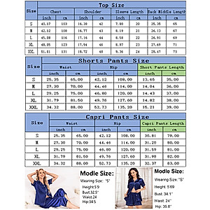 SWOMOG Women 3 PCS Silk Satin Pajama Set Short Sleeve Pjs Set Button Down Sleepwear Bridal Lounge Sets Shorts and Capri Pants Pink