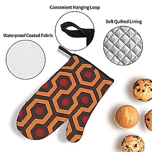 Shining Overlook Oven Mitt and Pan Cover Set, 4 Piece Set for Kitchen Cooking, Baking and Microwave, Kitchen Accessories.