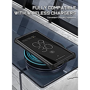 Poetic Guardian Series Case [20FT Mil-Grade Drop Tested] Designed for Google Pixel 7 Pro 5G, Built-in Screen Protector Work with Fingerprint ID, Full Body Hybrid Shockproof Rugged Case, Black/Clear