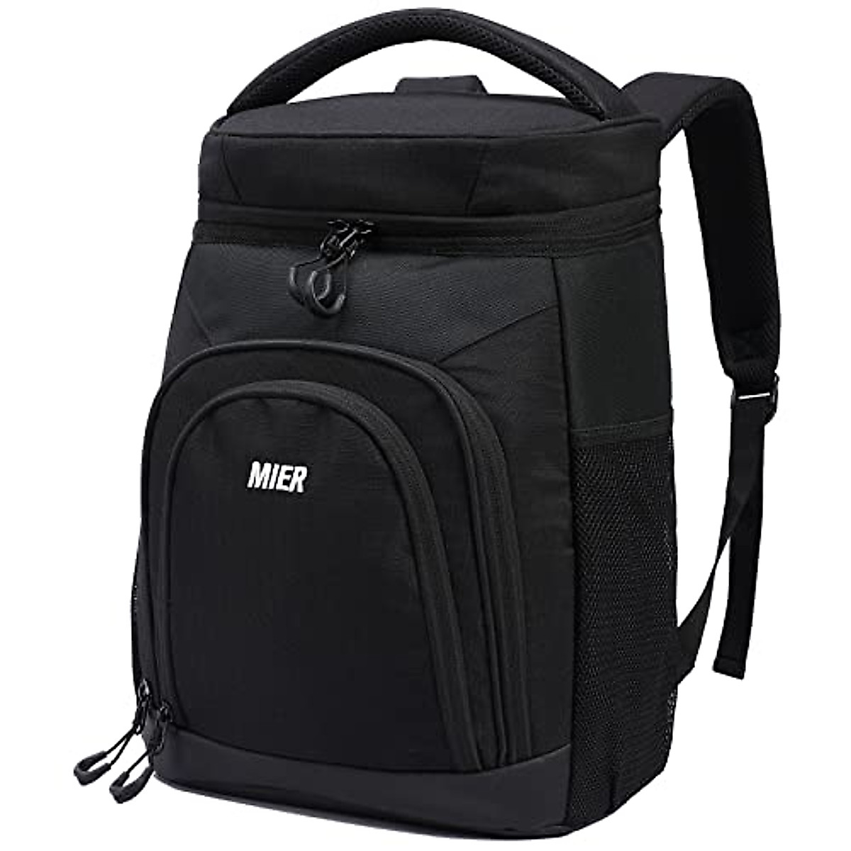 MIER Small Cooler Backpack Insulated Leakproof Lunch Box Backpack for Men Women to Beach, Picnic, Travel, Hiking, Camping, Work, 20 Cans, Black