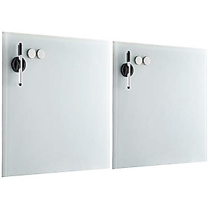 BirdRock Home 2 Pack Magnetic Glass Dry Erase Board for Wall – Glass Whiteboard for Offices, Meeting Rooms, Classrooms or Homes – 2 Dry Erase Markers - 4 Magnets – 2 Marker Holders - White