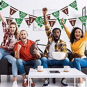 Football Party Supplies Football Paper Pennant Bunting American Football Theme Triangle Flags Banner for Birthday Party Decorations