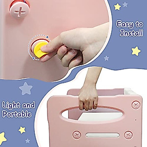 BanaSuper Kid's Table and 2 Chairs Set Plastic Activity Table for Toddlers Children Desk Ideal for Arts & Crafts Snack Time Homeschooling Homework Gift for Boy & Girl(Pink with 2 Chairs Set)