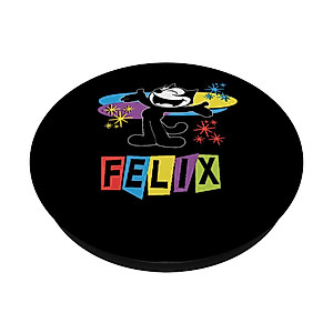 Felix Cat Comics Retro Futurist TV in Joyful Happy Design PopSockets Standard PopGrip