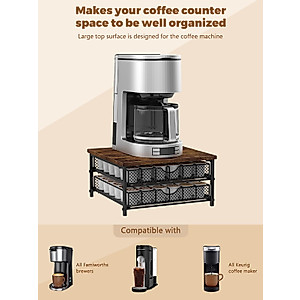 MOOACE Coffee Pod Holder for K Cup Holder Drawer Holder, Coffee Pod Drawer For Counter, 2 Tier K-Cup Storage With Sliding Baskets, 72 Capacity Pods Organizer Cups Capsule for Coffee Station, Black