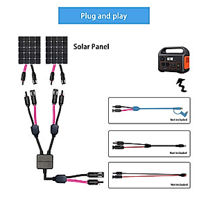 Solar Connectors Y Branch Parallel Adapte Solar Cable Wire Plug Tool Kit forSolar Panel Parallel Connectors with Reverse Current Protection Charge for Power Power Stations Outdoor Generators