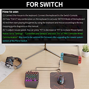 IFYOO KMAX1 Pro Wired Gaming Keyboard and Mouse Set Adapter Converter for Xbox One / PS4 / Switch / PS3 / PC(Windows/Linux) - [Included USB Sync Cable for Controller]