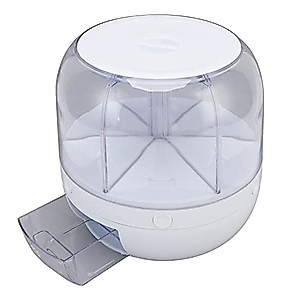 6 Grid Rice & Grain Storage Container, 360° Rotating Dry Food Dispenser Grain Food Storage Box Rice Bucket with Lid Moisture Resistant Household for Home Kitchen (5kg)