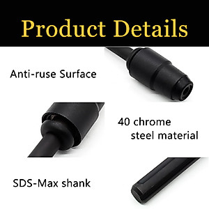 Kyuionty SDS Max to SDS Plus Adapter, 40Cr Steel SDS-max to SDS-Plus Drill Converter Shank Quick Tools for Demolition Hammers, Rotary Hammers (Black)