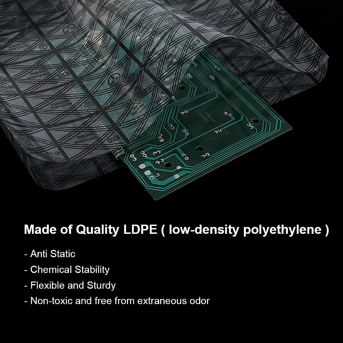 HRX Package 20pcs Large Premium Anti Static Bags with Antistatic Sticker, 12 X 16 inches Open Top ESD Shielding Anti-Static Bag for Motherboard SSD HDD Laptop Electronic Components