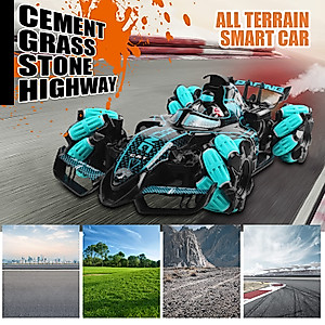 Smalody RC Car Toy, Fog Racer Remote Control Car Kids Racing Hobby Toy with Rear Fog Stream 1:12 4WD Crawler Toy Car Model Vehicle Boy Girl Adults LED Light Monster Truck with Rechargeable Battery