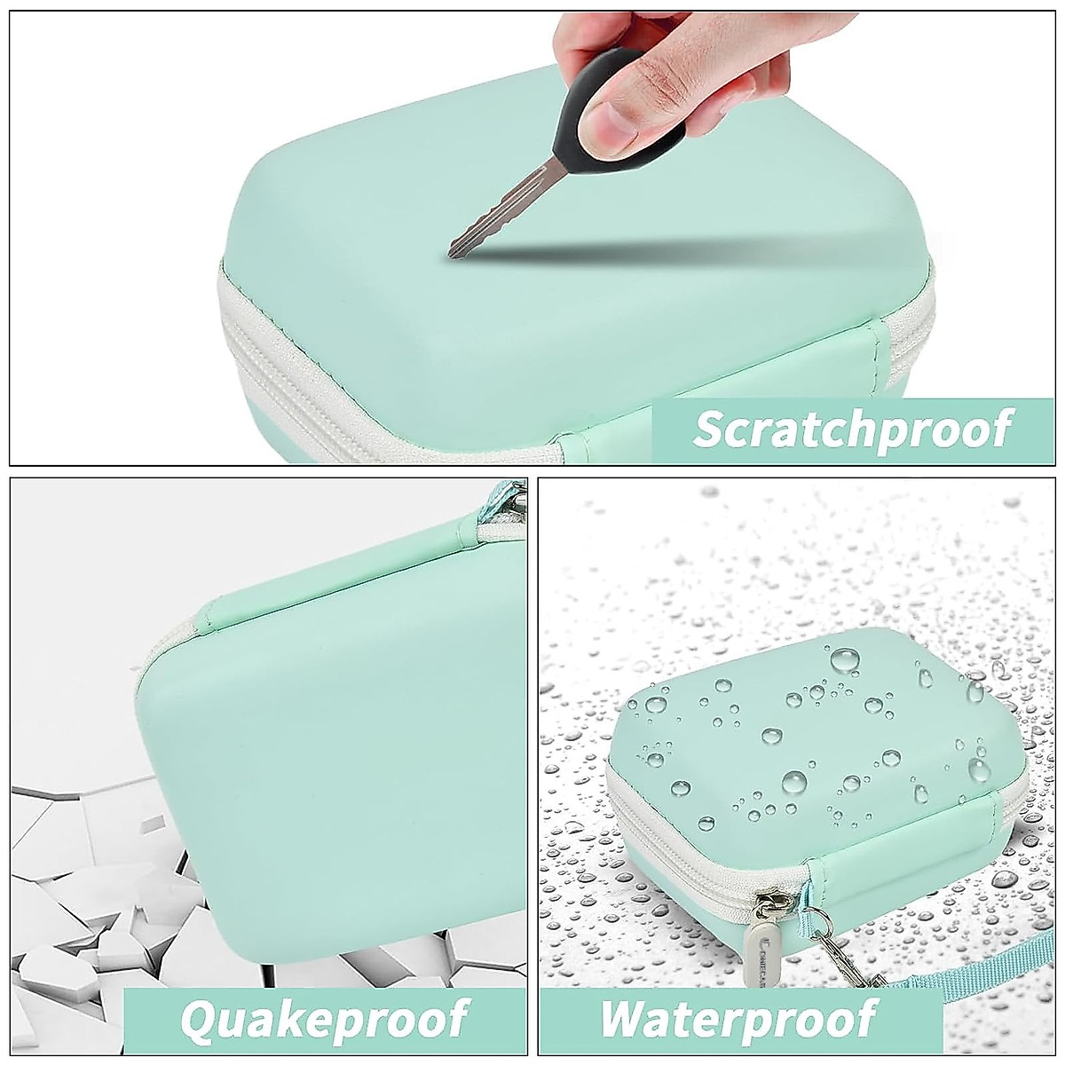 Carrying & Protective Case for Digital Camera, AbergBest 21 Mega Pixels 2.7" LCD Rechargeable HD/Kodak Pixpro/Canon PowerShot ELPH 180/190 / Sony DSCW800 / DSCW830 Cameras for Travel - Light Green