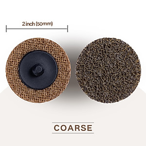 Shawya 25 PCS Sanding Discs 2 Inch Coarse Quick Change Roll Lock Disc Die Grinder Sanding Disc Coarse Surface Conditioning Discs for Burr Finish Rust Paint Removal