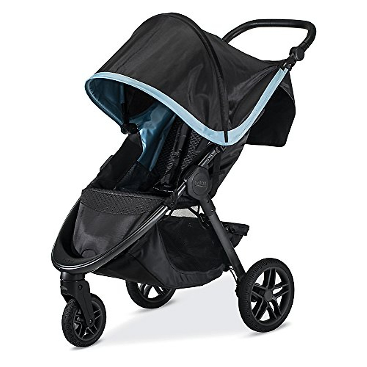 Britax B-Free Stroller, Frost - All Terrain Tires - Adjustable Handlebar - One Hand Fold - Large UV50 Canopy