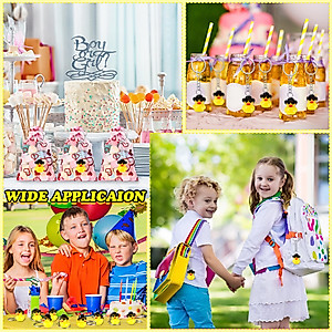 Siifert 36 Pcs Duck Keychain Bulk Cowboy Cowgirl Duck Party Favors Resin Tiny Duck Keychain with Cowboy Hat Sunglasses Charms Pendant for Kids Gift Halloween Birthday Baby Shower (Yellow,Black)