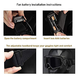PAIRSOFTWIN Airsoft Tactical Goggles with Fan Anti Fog and 2 Lens