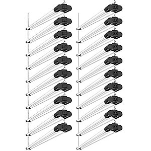 BBOUNDER 20-Pack Linkable LED Utility Shop Light, 4 FT, 4000 LM, 6500K Cool Daylight, 48 Inch Integrated Fixture for Garage, 40W Equivalent 250W, Surface + Suspension Mount, Black