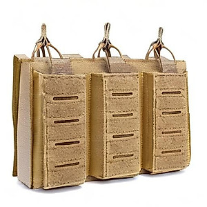 Tripple Mag Pouch Molle Open-Top Tripple Magazine Pouch for M4/M16/AR/AK Rifle Magazines (Tan)
